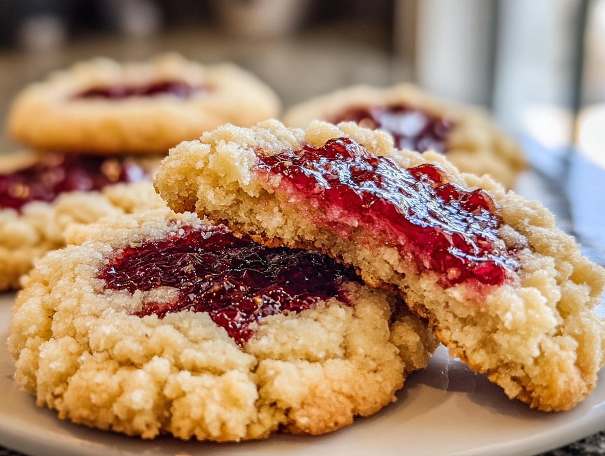 Buttery Raspberry Crumble Cookies with a Sweet Jam Filling - Cooking Leader
