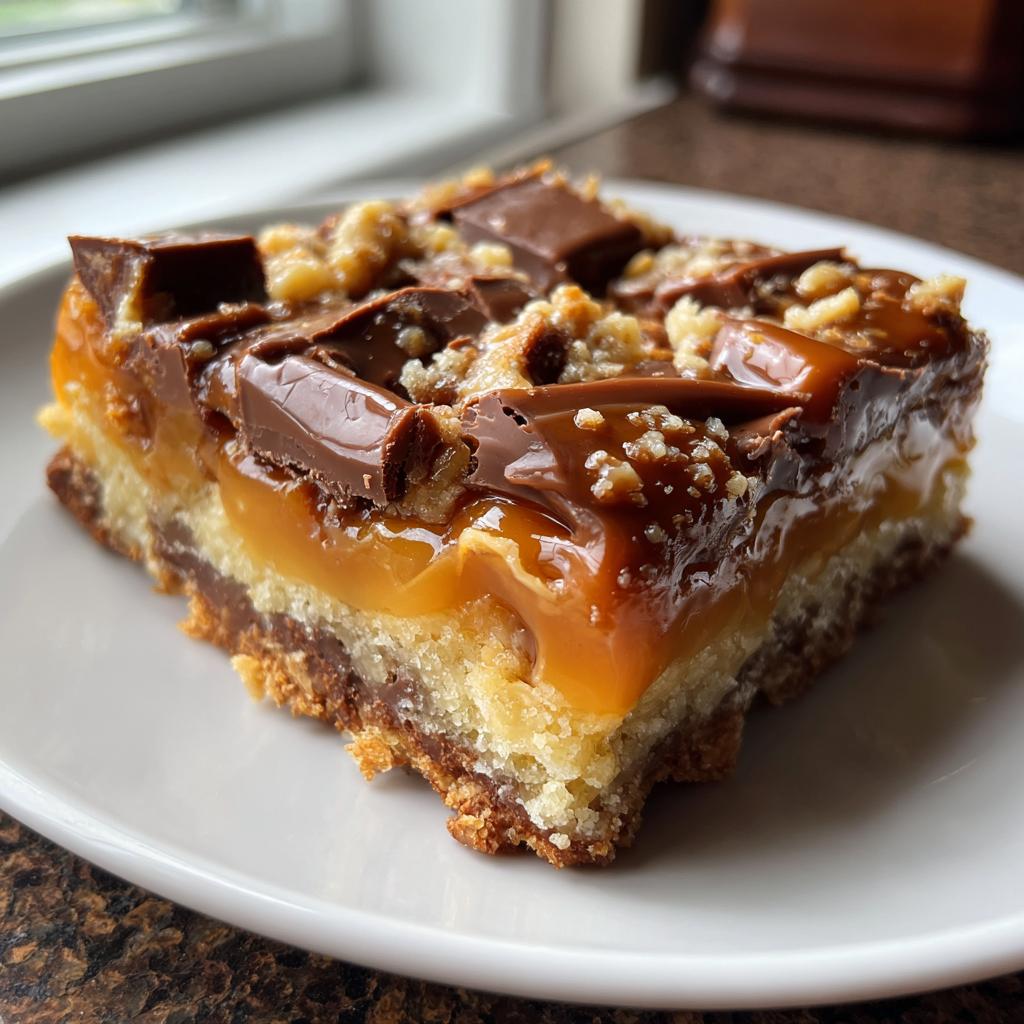 Caramel Chocolate Crunch Bars - Cooking Leader