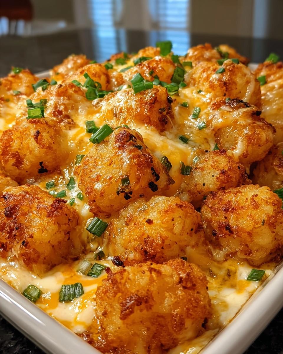 Cheddar Ranch Chicken Tater Tot Bake - Cooking Leader