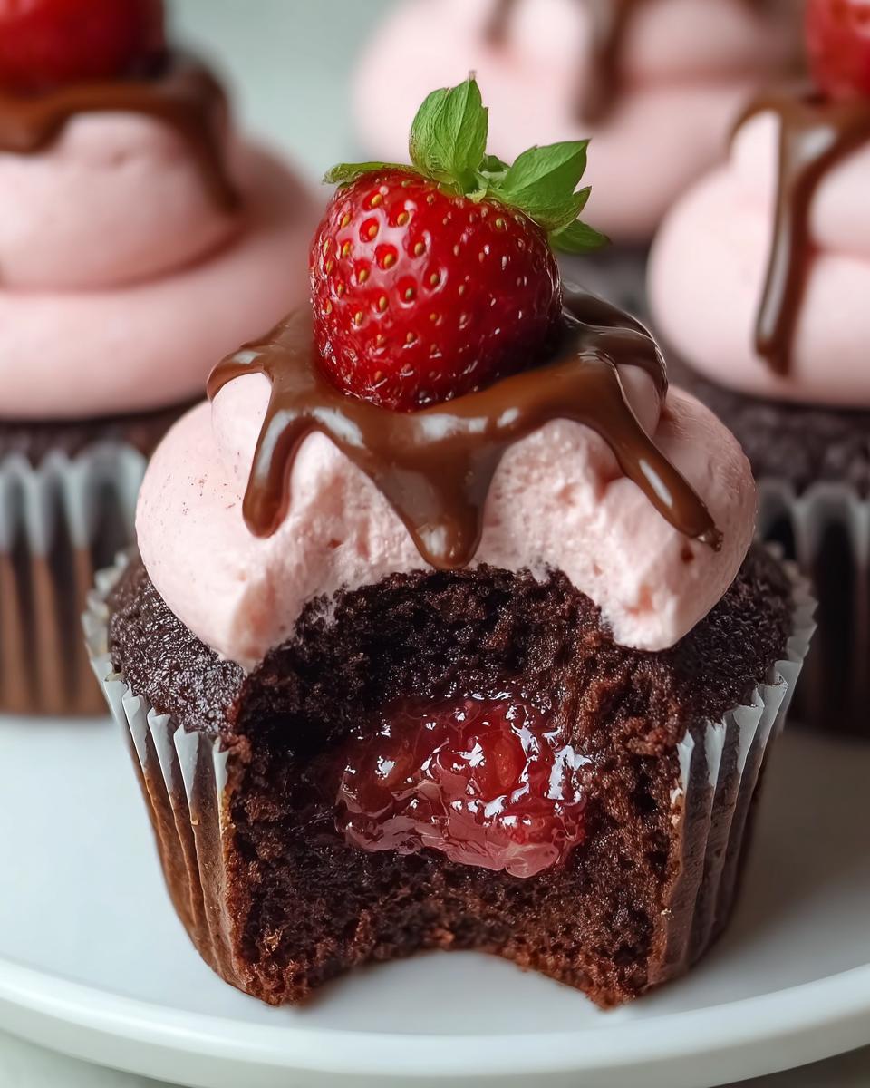 Delicious Chocolate Strawberry Jam Cupcakes - Cooking Leader