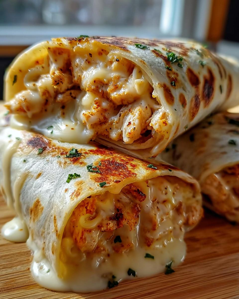 Cozy Cheesy Garlic Chicken Wraps - Cooking Leader