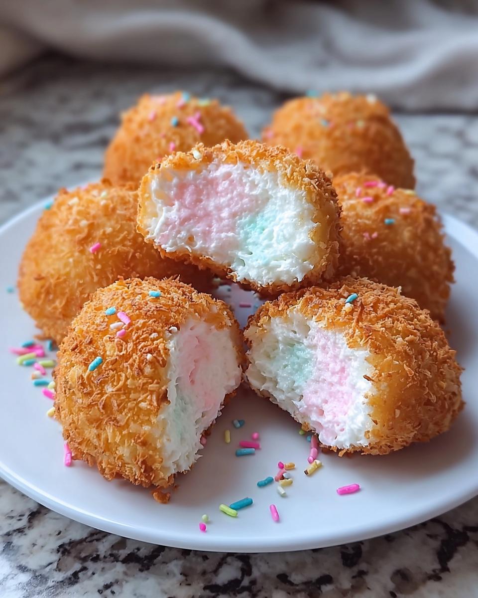 Crispy Cotton Candy Cheesecake Bombs - Cooking Leader