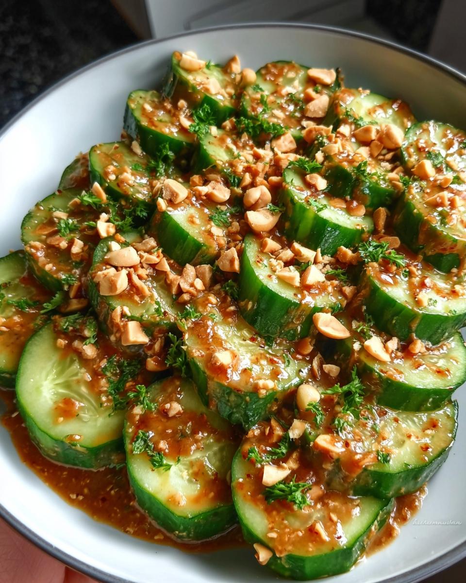Cucumbers in Spicy Peanut Sauce - Cooking Leader