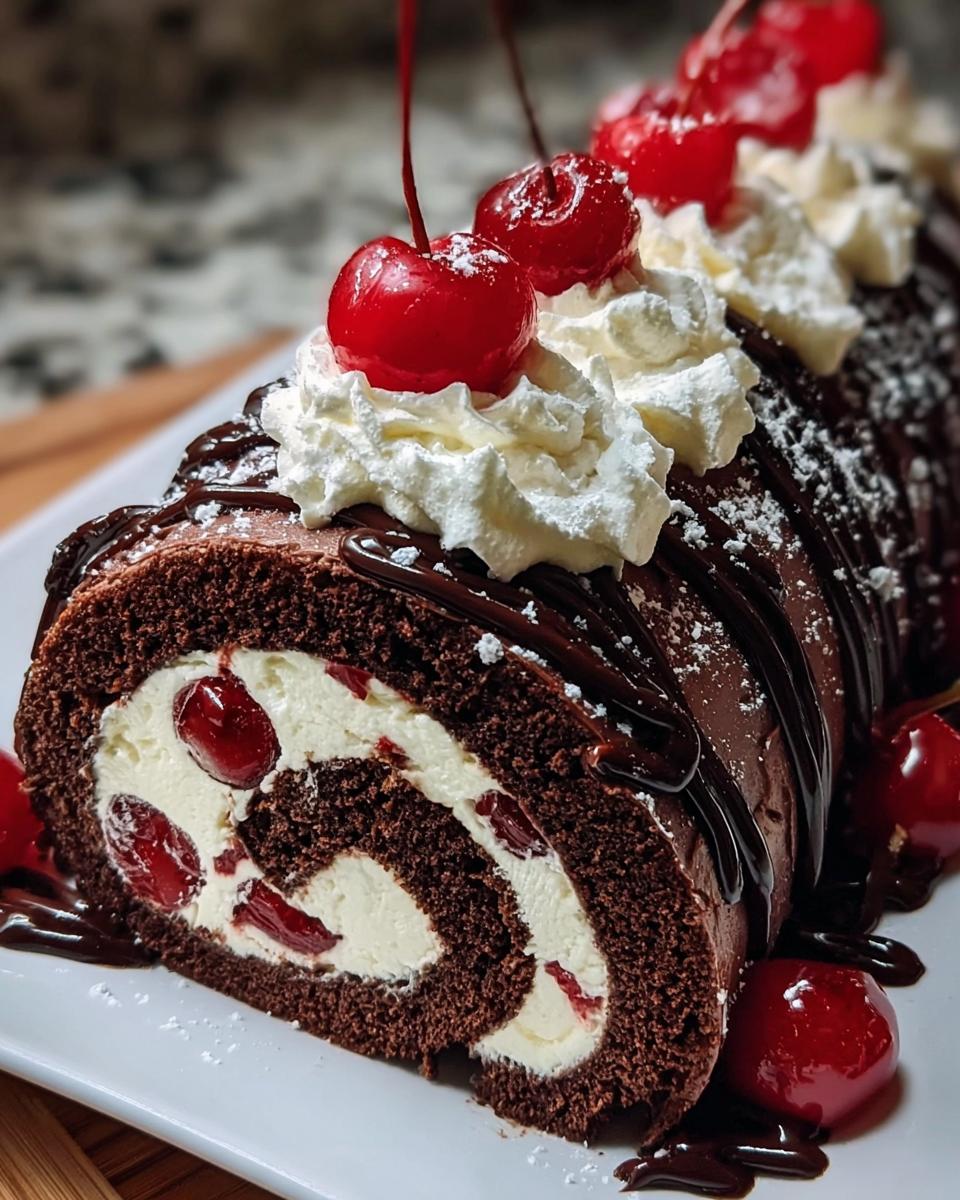 Elegant Black Forest Cake Roll - Cooking Leader