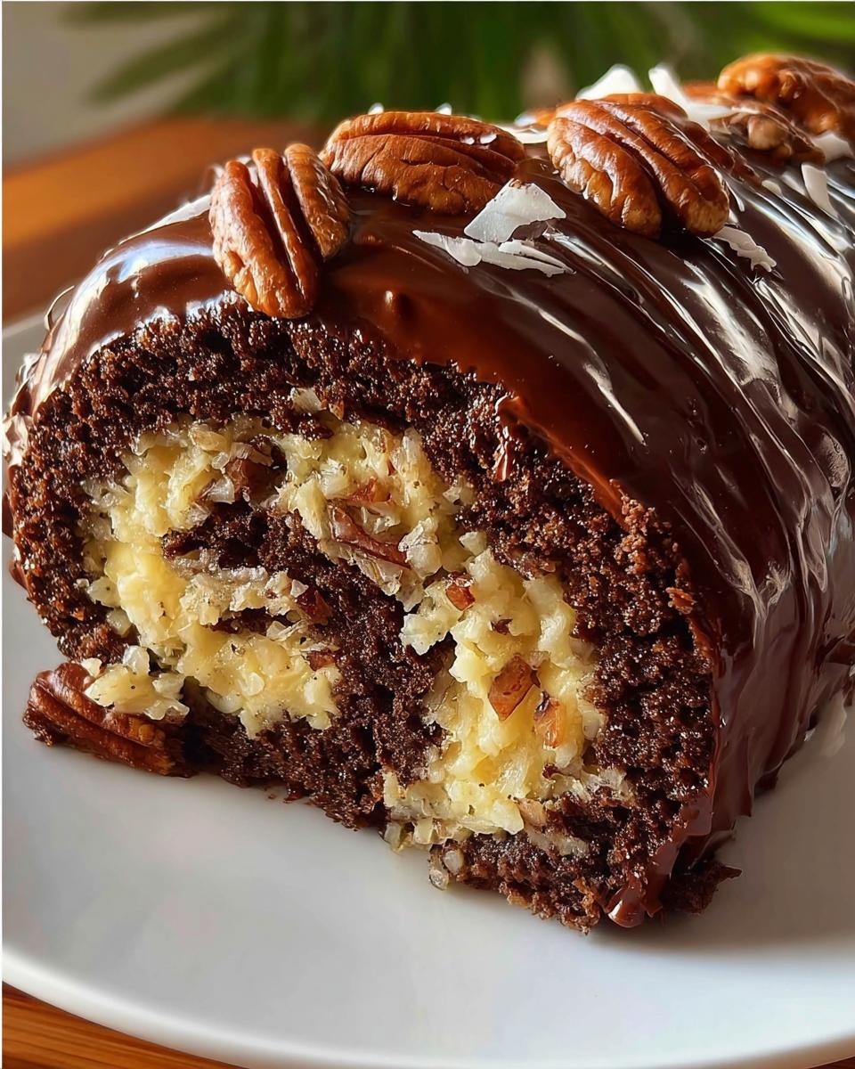Decadent German Chocolate Cake Roll Recipe - Cooking Leader