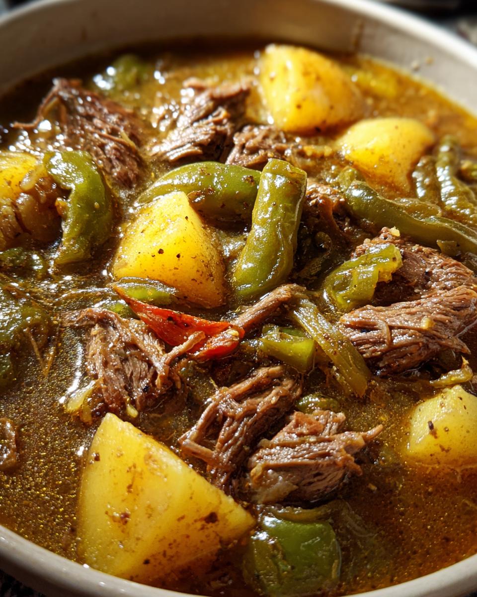 Hearty Beef with Green Chile & Potatoes - Cooking Leader