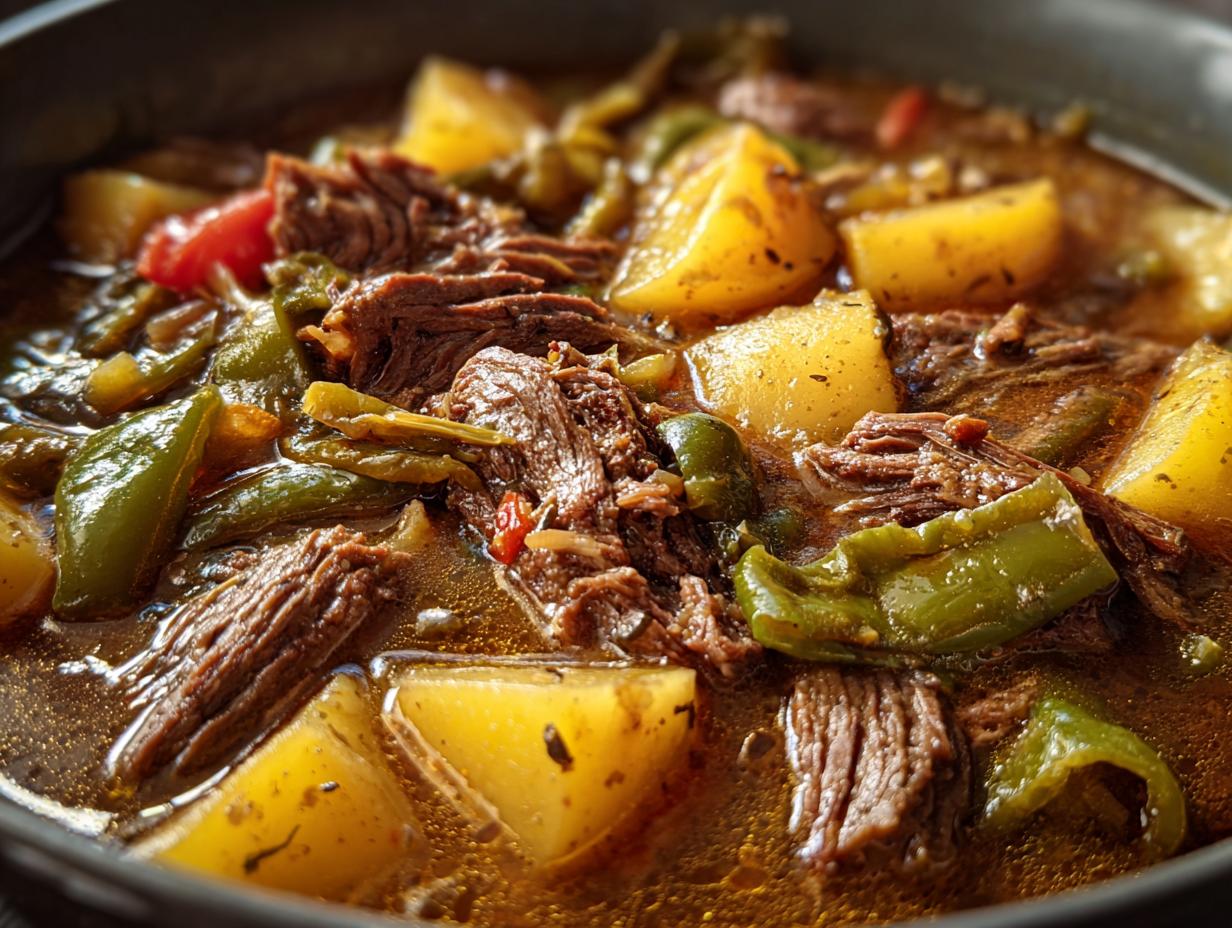 Hearty Beef with Green Chile & Potatoes - Cooking Leader