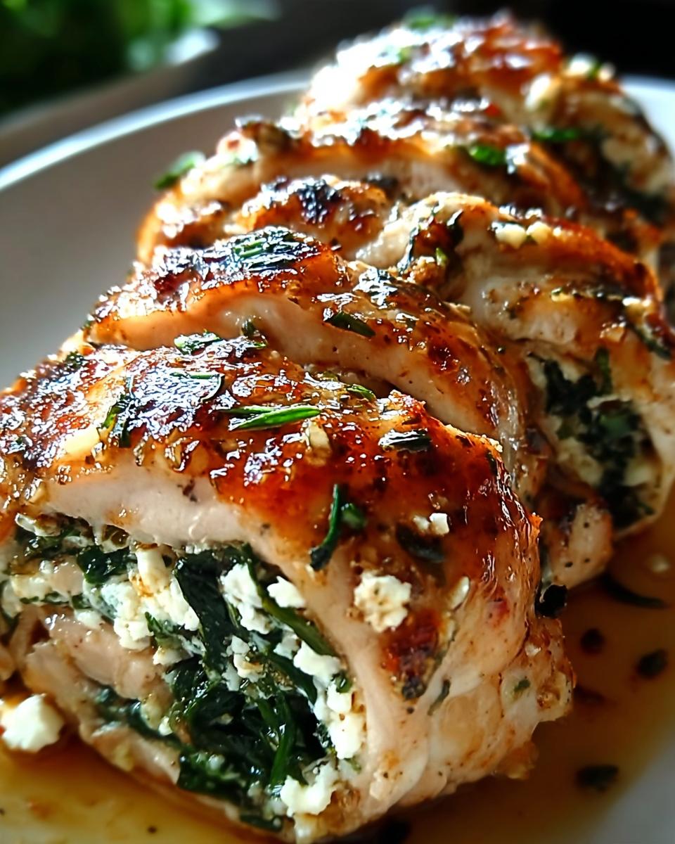 Juicy Rolled Chicken with Feta & Spinach - Cooking Leader