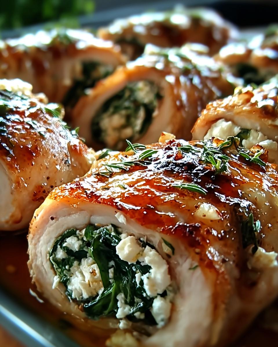 Juicy Rolled Chicken with Feta & Spinach - Cooking Leader
