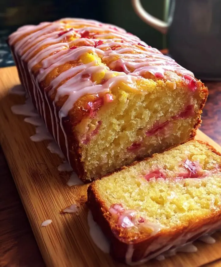 Lemon Rhubarb Loaf with Glaze - Cooking Leader