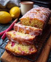 Lemon Rhubarb Loaf with Glaze - Cooking Leader