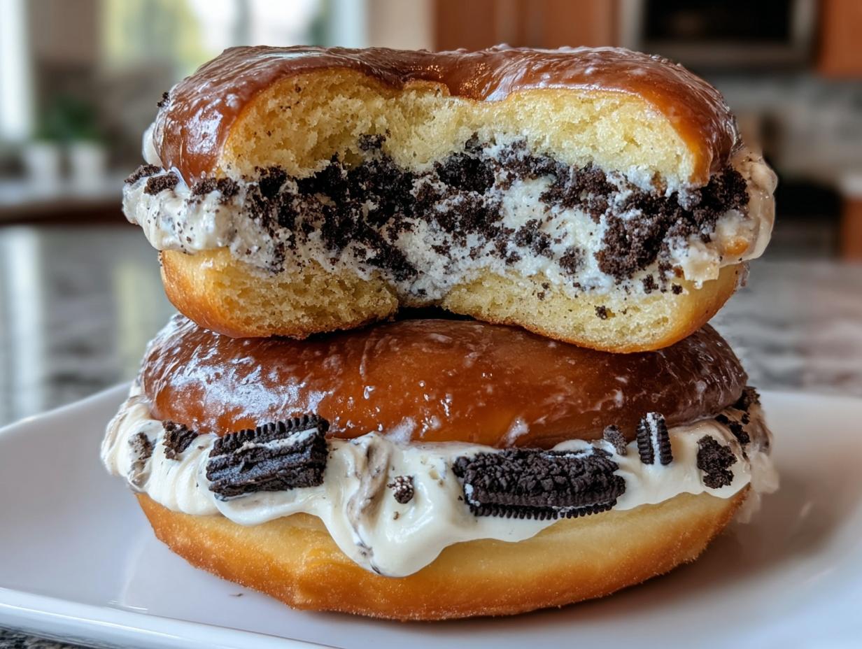 Oreo Cheesecake Donut Sandwich - Cooking Leader