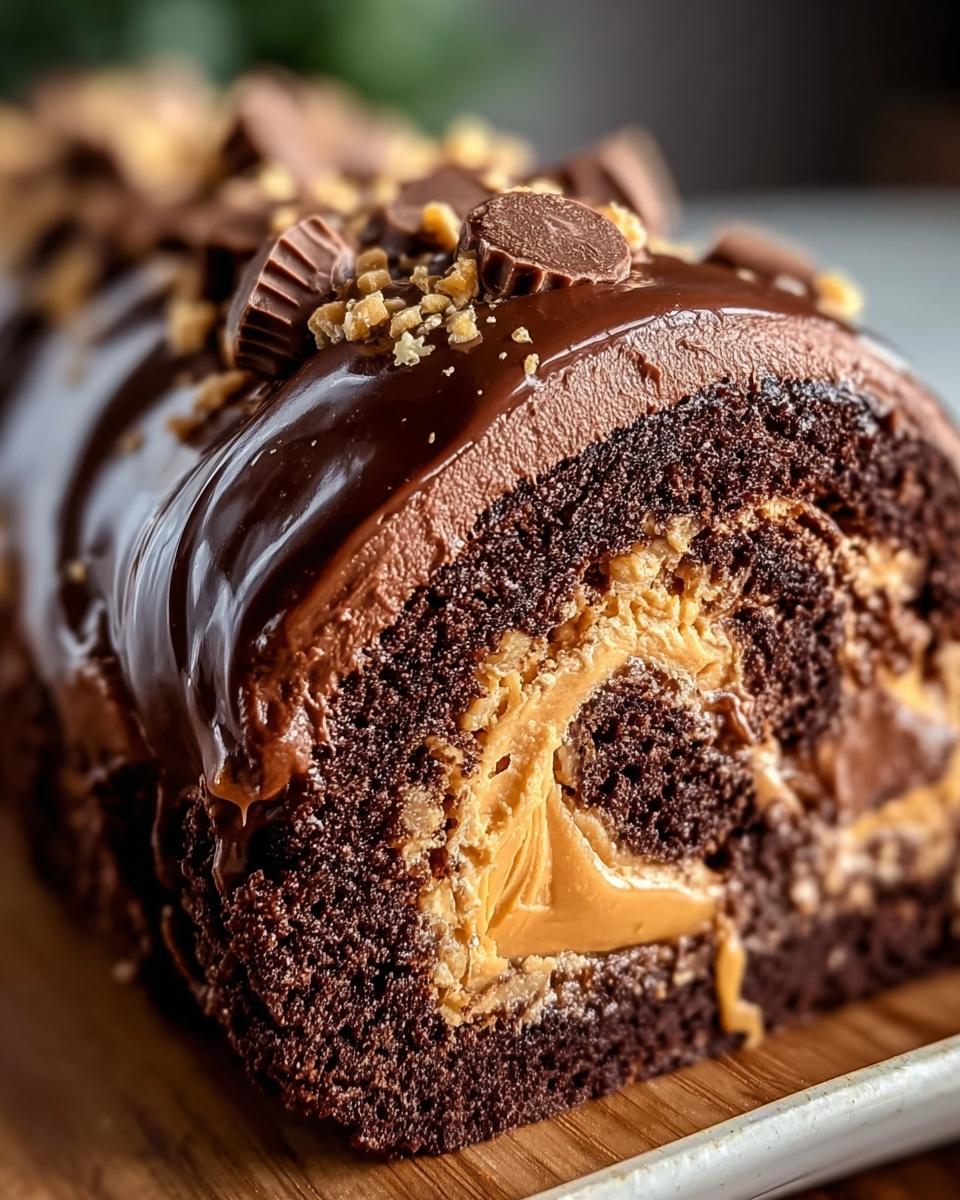 Peanut Butter Cup Chocolate Roll - Cooking Leader