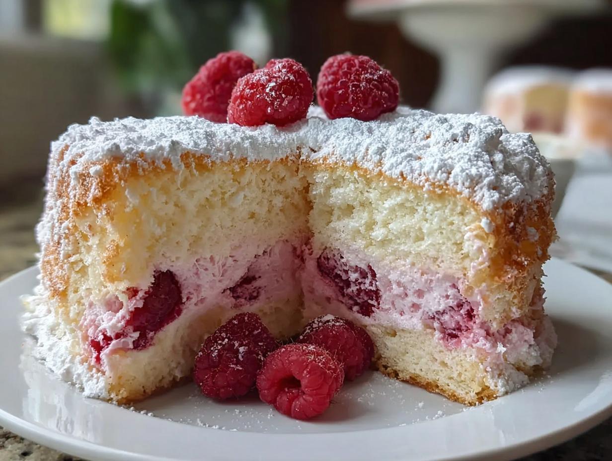 Raspberry Angel Food Cake - Cooking Leader