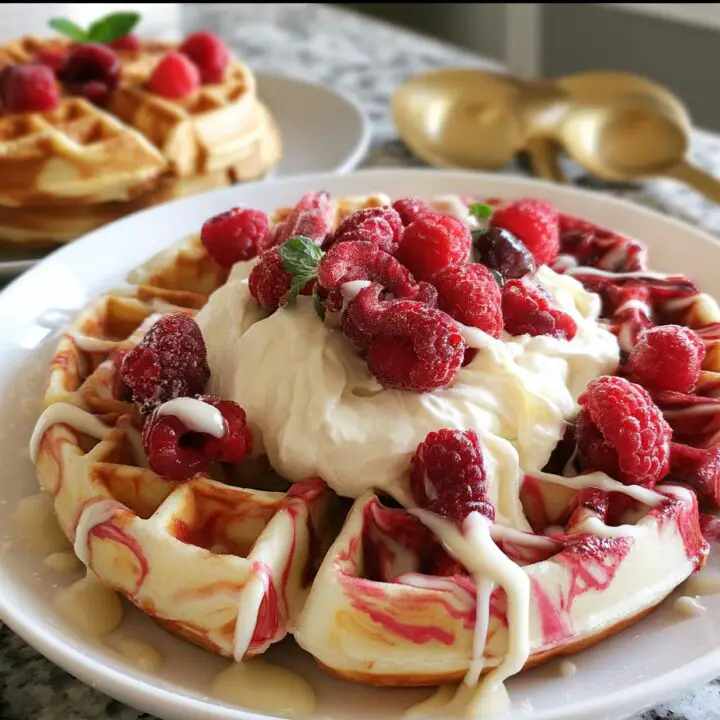 Red Velvet Marble WaffleS - Cooking Leader