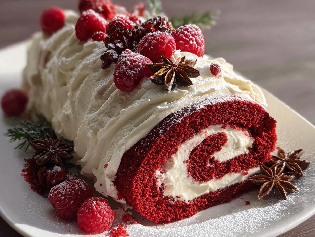 Red Velvet Yule Log Recipe - Cooking Leader