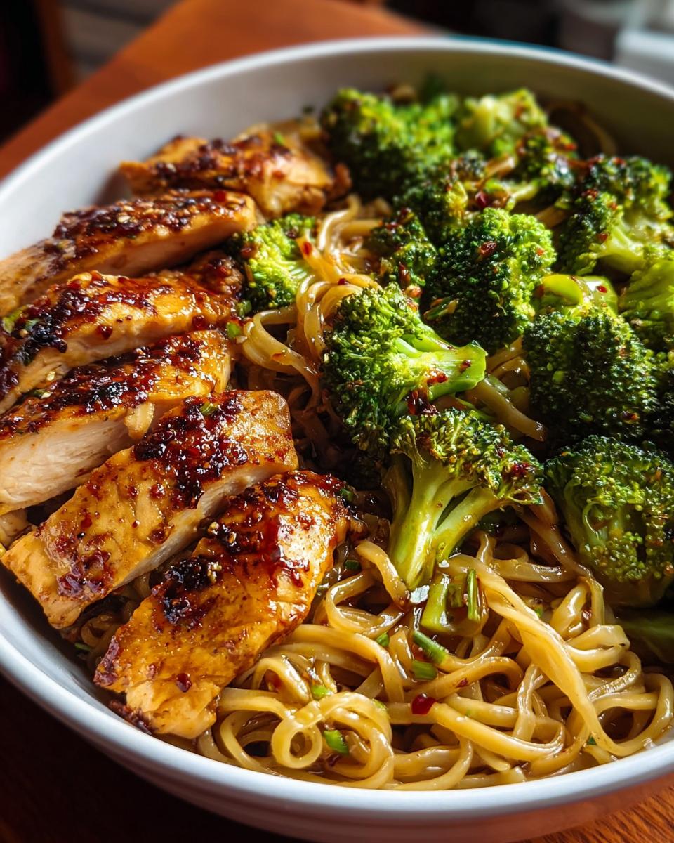Spicy Garlic Chicken and Broccoli Noodle Bowls - Cooking Leader