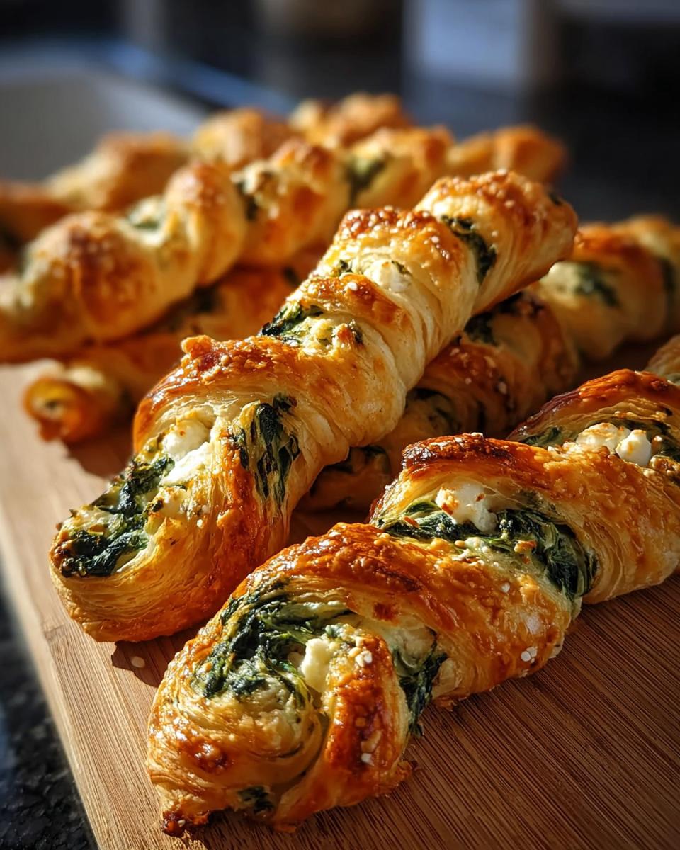Spinach and Feta Puff Pastry Twists - Cooking Leader