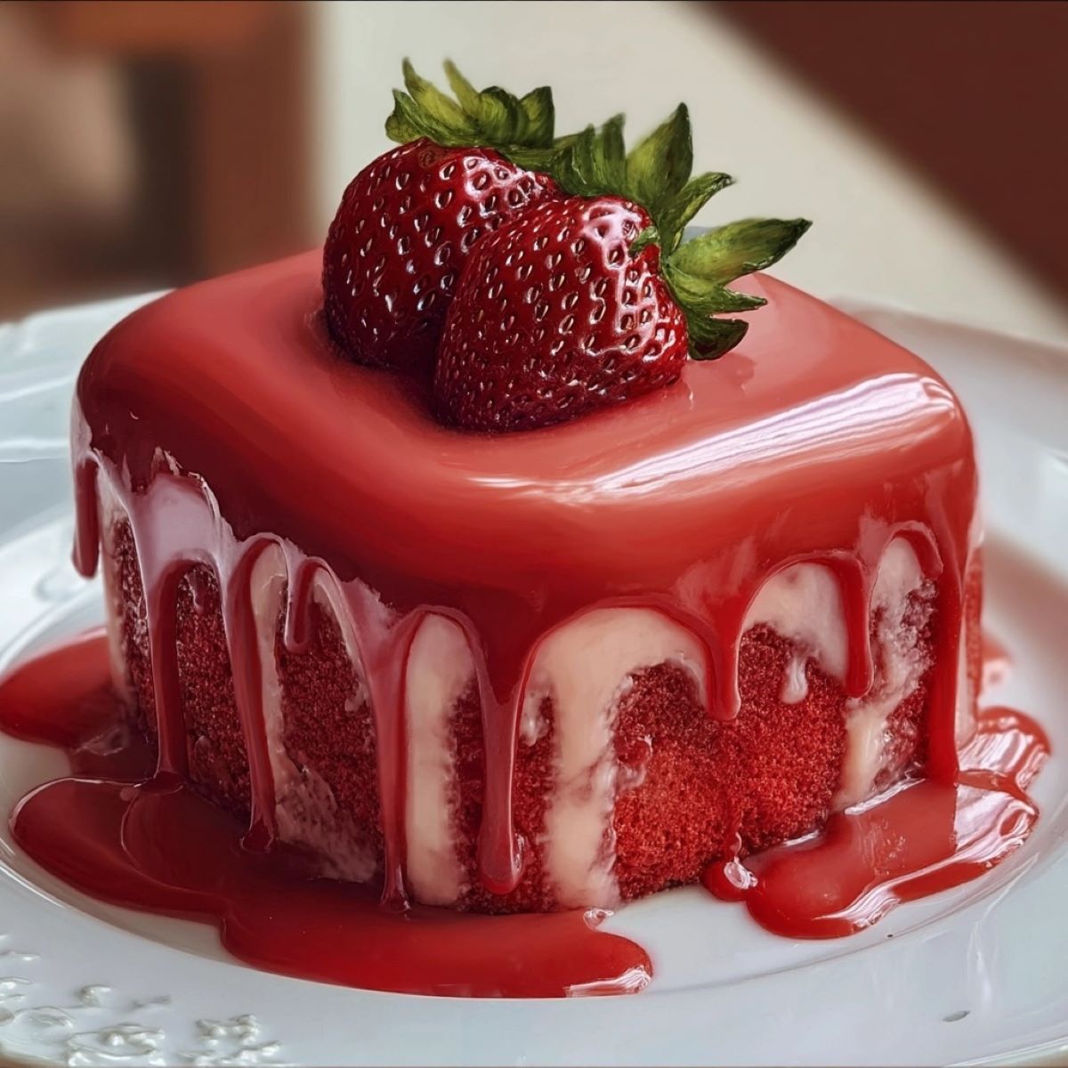 Strawberry Glaze Cake - Cooking Leader