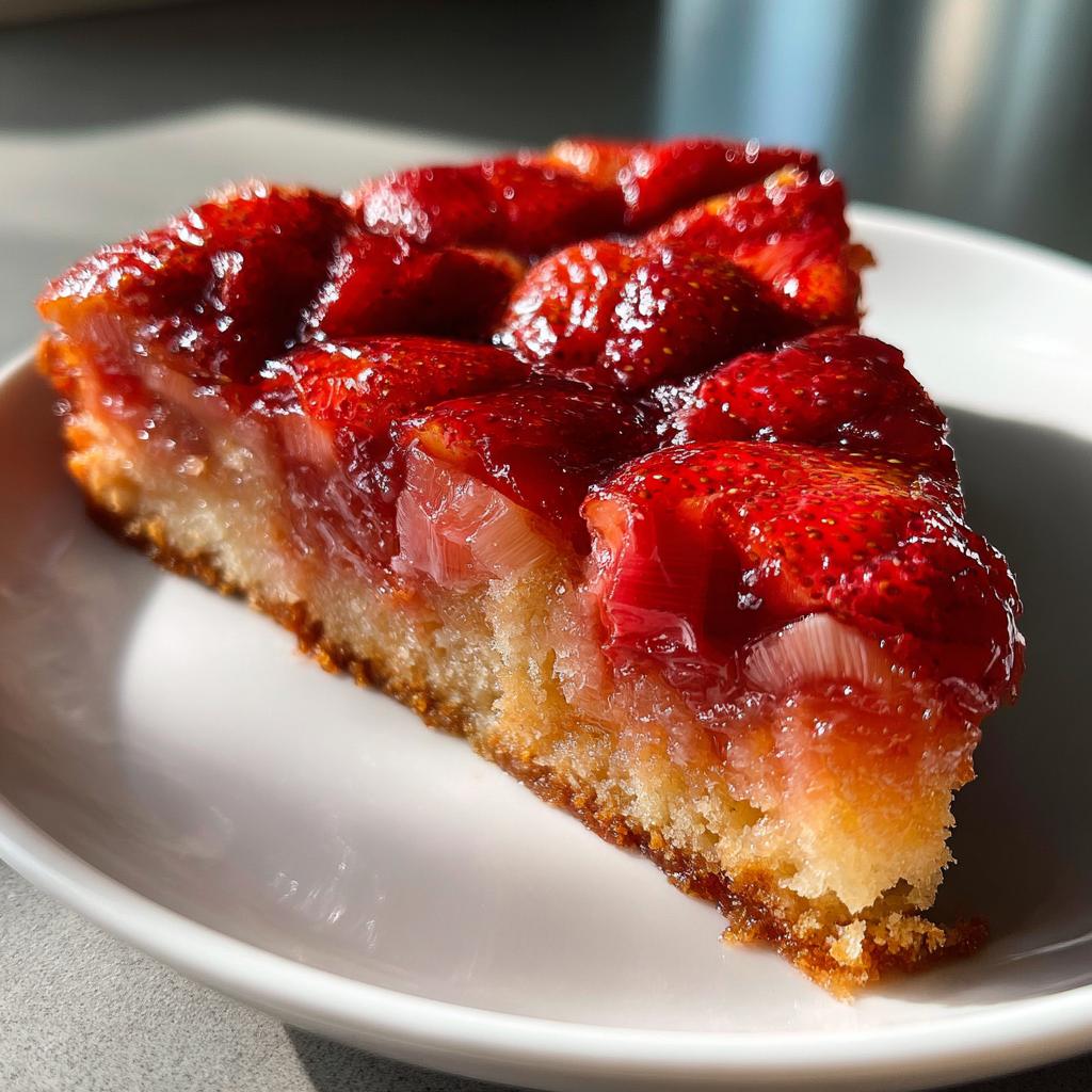 Luscious Strawberry Rhubarb Upside Down Cake Recipe - Cooking Leader